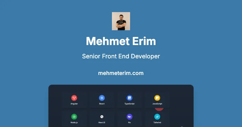 Mehmet Erim | Senior Front End Developer
